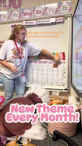 PreK & Kindergarten Monthly Calendar Cards | Year-Long Themed Patterns ...