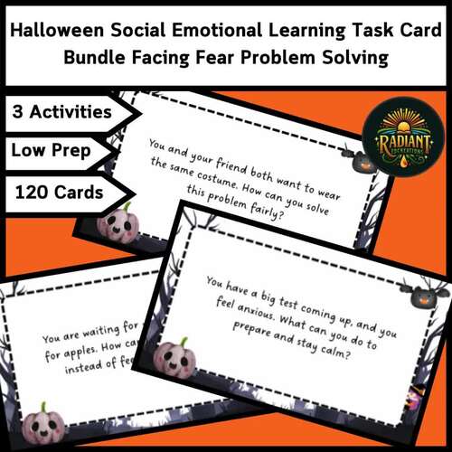 Halloween Social Emotional Learning Task Card Bundle Facing Fear ...