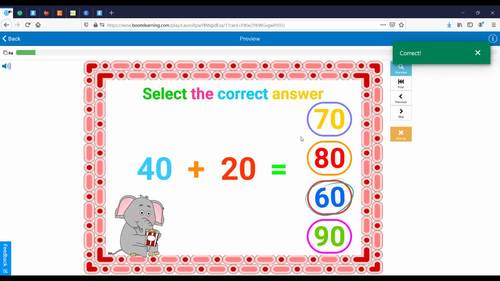 Adding Two Multiples of 10 Boom Cards Digital Math Task by Math Through ...