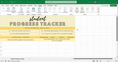 Digital Student Tracker - Progress Grade Goal Learning Tracker by Ali D