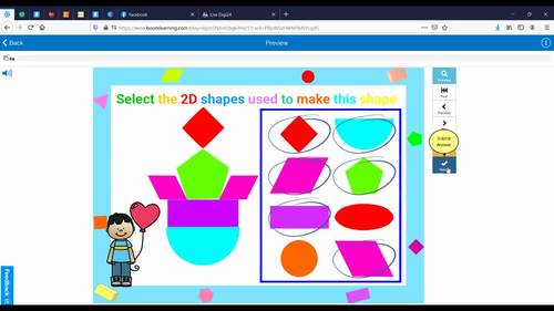 2D Shapes Boom Cards Digital Math Task Cards by Math Through Games