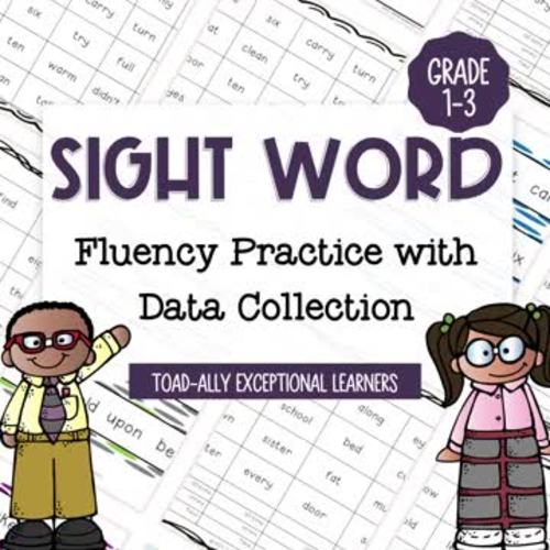 Sight Word Fluency Practice with Data Collection | TPT