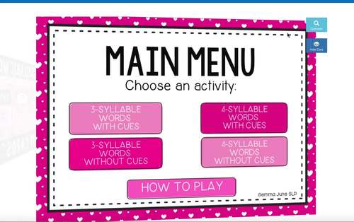 Multisyllabic Words BOOM Cards™ Deck for Speech Therapy: Valentine's ...