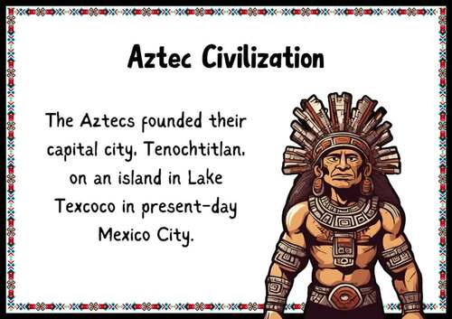 Mesoamerica Ancient Olmec Aztec, Inca, Maya Civilizations Fact Cards