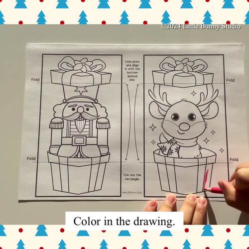 Christmas Surprise Cards | Craft and Coloring by Little Bunny Studio