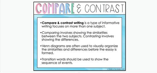 Compare and Contrast Writing Choice Board (Distance Learning) | TPT