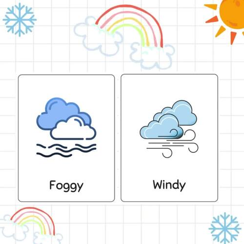 16 Weather Cards, Weather Flashcards, Toddler Weather Activity by ...