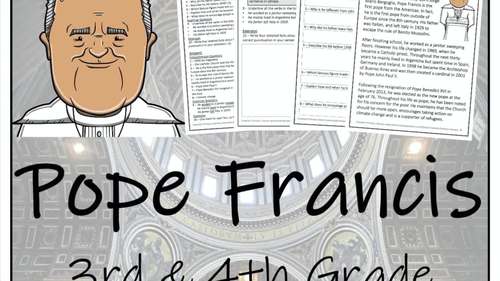 Pope Francis Close Reading Comprehension Activity | 3rd Grade & 4th Grade