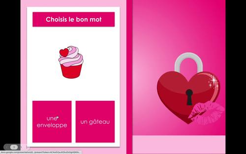 French Valentine's Day Vocabulary Activity BOOM CARDS Saint Valentin SET 3