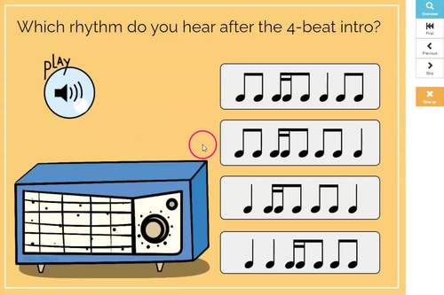Music Rhythm Activity - Radio Rhythms - Tiri Ta - Taka Di - BOOM CARDS Game