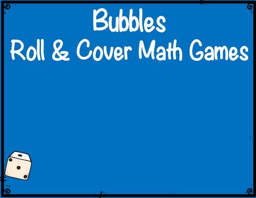 Bubbles Themed Math Center Dice Games Two & Three Addend Addition
