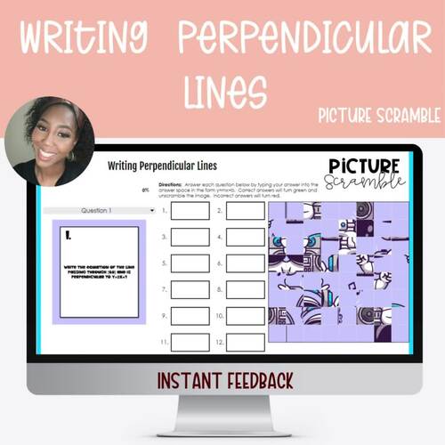 Writing Perpendicular Lines Picture Scramble | TEKS A.2F by Beyond the Math