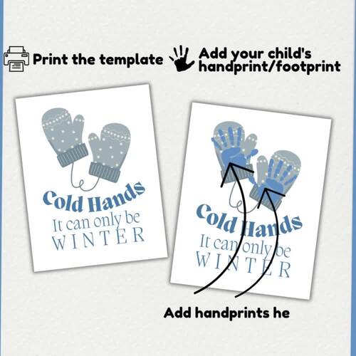 Winter Handprint Craft Template | Handprint Christmas Craft | Winter ...