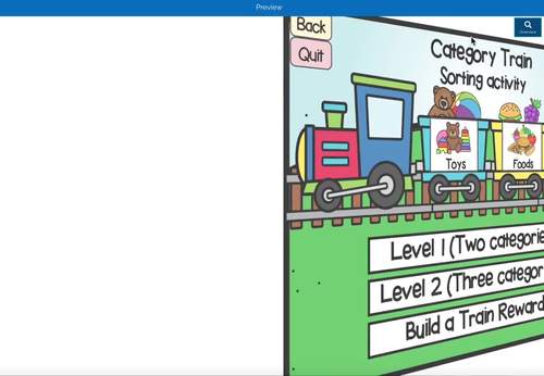 Category Train Boom Cards™ Sorting by Categories Speech Therapy Activity