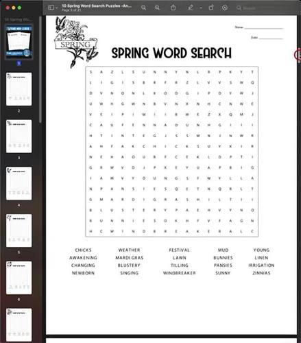Spring Word Search | Early Finishers Classroom Activity | Word Search ...