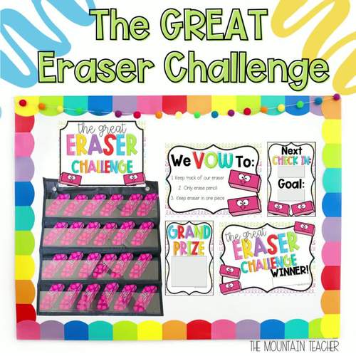 The Great Eraser Challenge Editable Bulletin Board or Google Slides