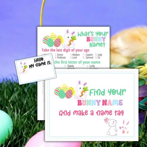 Easter What's Your Bunny Name, Funny Spring Classroom Name Games,Bunny ...