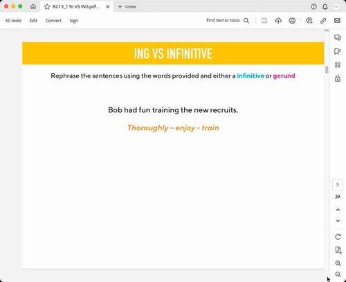 ESL Upper Intermediate Lesson: Learn ING vs TO by ESL Adult Workshop
