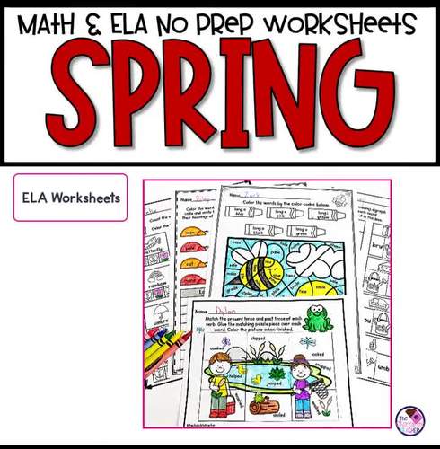 March & April Worksheets Spring Activity Pages Long & Short Vowel ...
