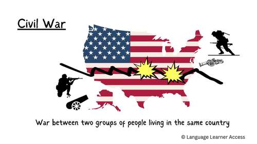 Civil War BUNDLE: Adapted ELL ESL Newcomer Activities, Text, Flashcards ...