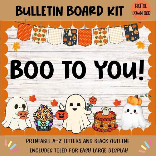 Boo to You Halloween Bulletin Board Kit | Cute Ghost Classroom Decor
