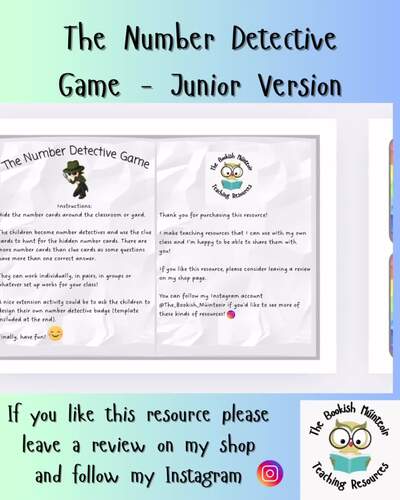 The Number Detective Game - Junior Version by TheBookishMúinteoir