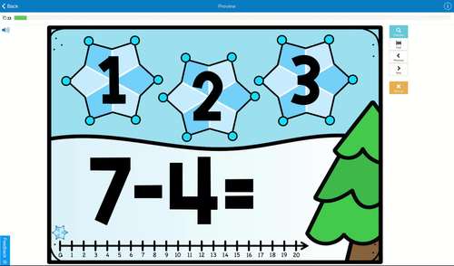 Winter Subtraction within 20 Math Game by Krafty in Kinder | TPT