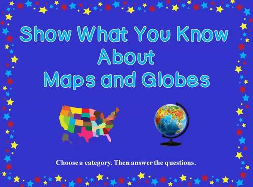 Maps and Globes Review Game Includes Continents and Oceans by CarolJ ...