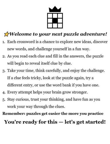 8 Winter Vocabulary Crossword With Word Banks ELA Grades 3–5 January