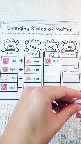 Changing States of Matter SORT – Cut and Paste Sorting Activity | TPT