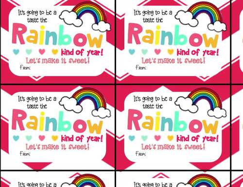 Rainbow/ Skittles Beginning of Year Gift Tag- It's going to be a taste ...