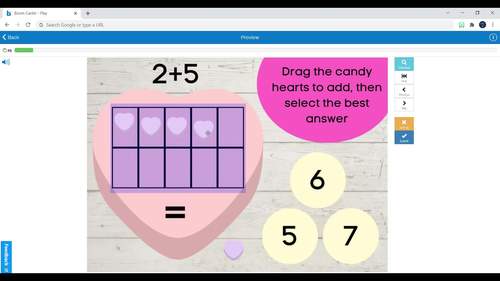 Candy Hearts Addition Boom Cards by Little Hands on Learning | TpT