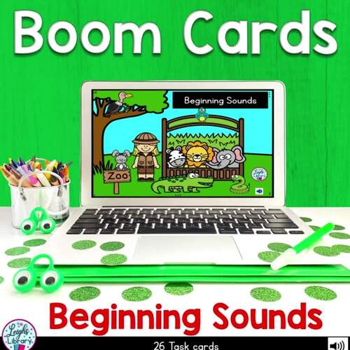 Boom Cards™ Beginning Sounds Zoo by Leigh's Library | TPT