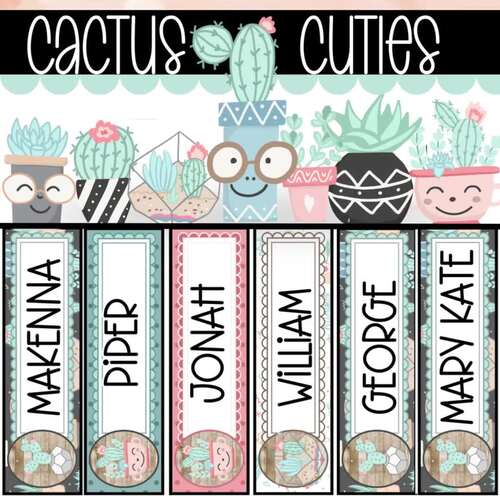 Cactus Cuties EDITABLE Name Tags | EDITABLE in CANVA | TPT