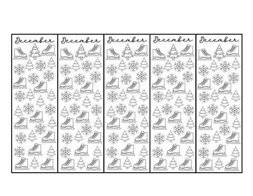 Coloring Monthly Reading Logs, December Coloring Bookmarks | TPT