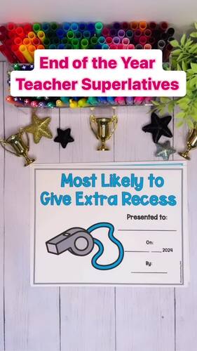100 Fun *TEACHER & SCHOOL STAFF* Editable Awards and Superlatives Staff ...