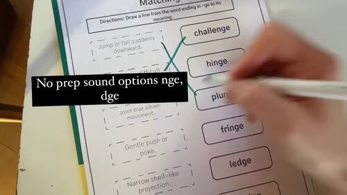 Dyslexia : Sound Options: ge ce dge : Phonics Worksheets & Flashcards