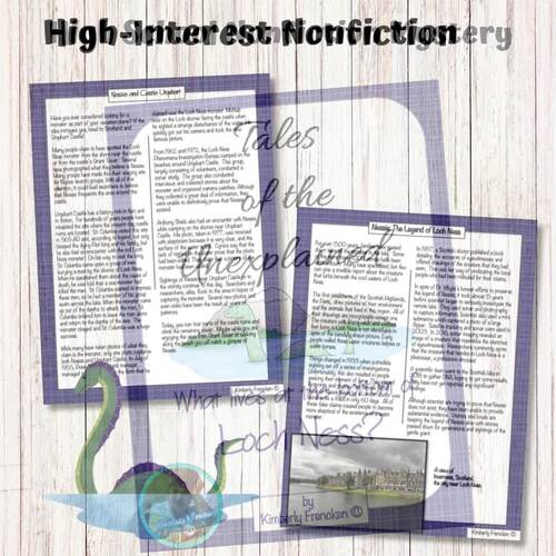 High school reading comprehension passages and questions: The Loch Ness ...