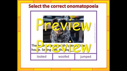 Onomatopoeia with Visuals–Task Slides, Clip cards-All real images ...