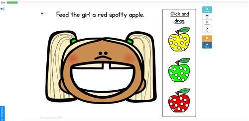 Following Directions Boom Cards | Feeding the Kids Apples Level 1