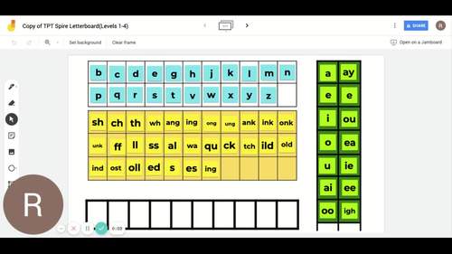 Interactive digital LETTER BOARD(Advanced) for phonics and making words