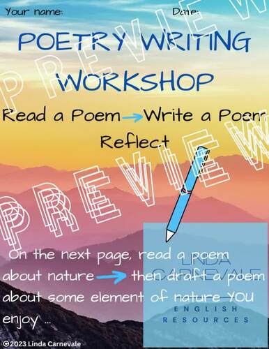 Poetry Unit Middle School and High School Reading and Writing Free ...
