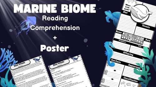 Marine Animals Reading Comprehension Informational Text About Ocean ...