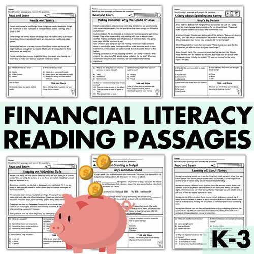 Financial Literacy Reading Passages Elementary Early Childhood Wants ...