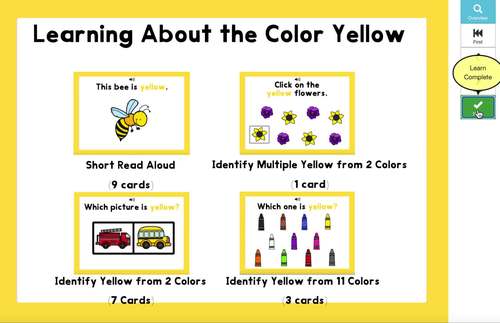 Identifying the Color Yellow Using Boom Cards™ | Digital by Just Julie Shop
