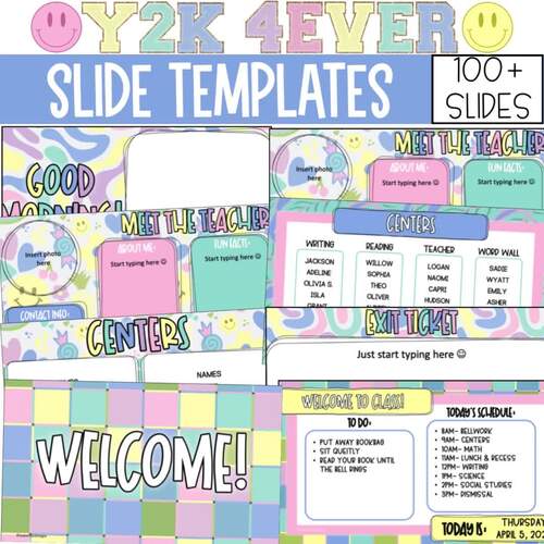 Groovy Retro Slides Templates / Google Slides / Retro Meet the Teacher