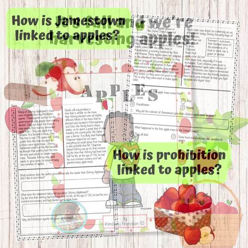Apples: Task Cards, Nonfiction passages, Informational Text, & Printables