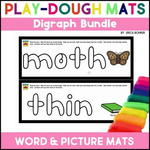 Digraph Play Dough Mats - Words and Pictures Phonics Activity by Erica ...