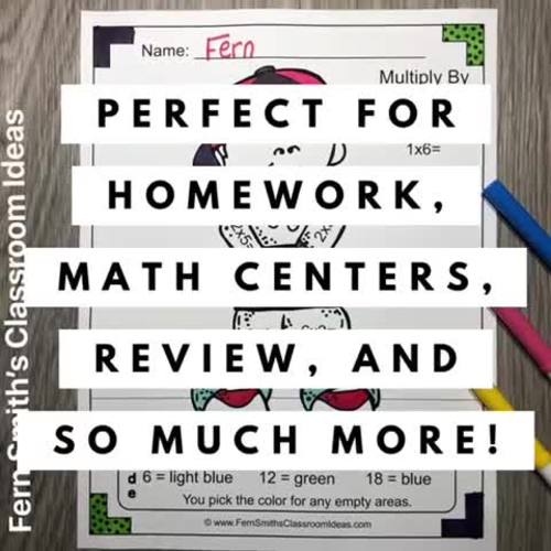 Back to School Color By Number Four Pack Bundle by Fern Smith's ...