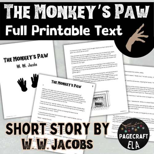 The Monkey's Paw | W. W. Jacobs | Full Printable Text Booklet by Pagecraft ELA